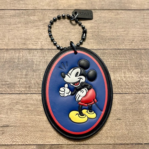 Coach | Accessories | Coach X Disney Blue Black Leather Mickey Mouse ...